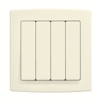 ABB AC104-82 Electrical Switch, 4 Gang, 10A, 250V, Ivory White, Concept BS