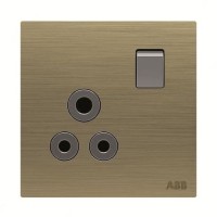 ABB Millenium Dual Pole Switch Socket, 1 Gang, 13A, Antique Gold - AM20986-AG