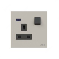 ABB Double Pole Switched Socket With LED, AM23886-DU, Millenium, 13A, Dune Sand