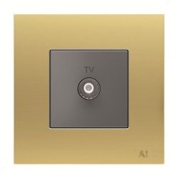 ABB TV Socket, AM30144-MG, Millenium, 1 Gang, Matt Gold