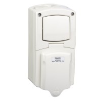 Schneider 13A 250V Surface Mount Single Pole Switched Socket IP56 - CSC313