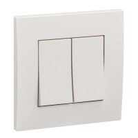 Vivace 250V 2Gang 1Way Switch white KB32/1