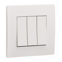 Schneider Vivace - 16AX 250V 3Gang 1Way Switch - white - KB33/1