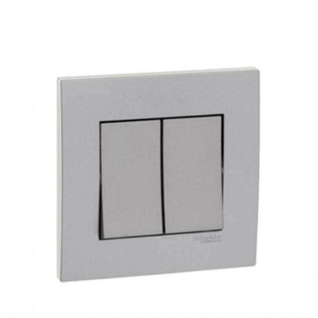 Schneider Vivace Switch 2 Gang 1 Way aluminium KB32_1_AS Price in UAE