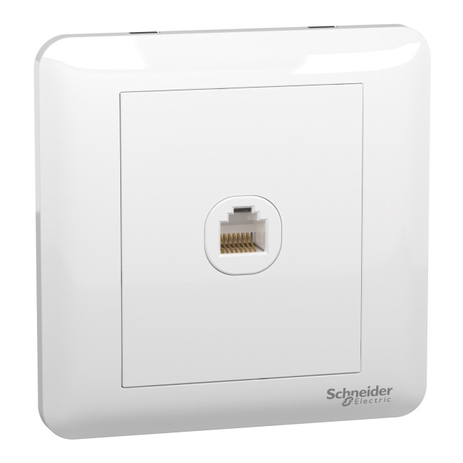 Schneider Data Socket, Category 6, 1 Gang, Affle, White - A3G31RJ6_WE