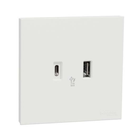 Schneider USB Charger, AvatarOn C, 21 W, Type A+C, QC PD, white ...